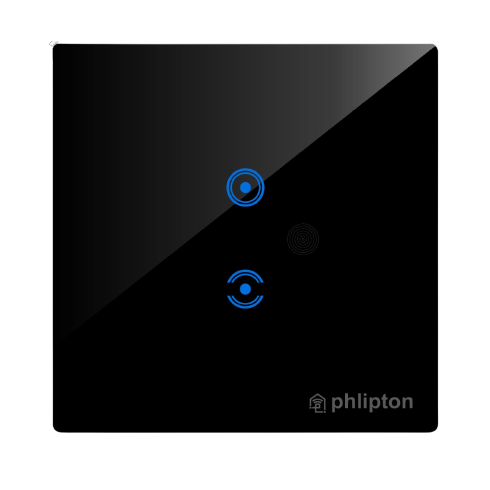 2 Gang Touch panel Switch (1 gang 2 Way)-2M Size – Paix Tech